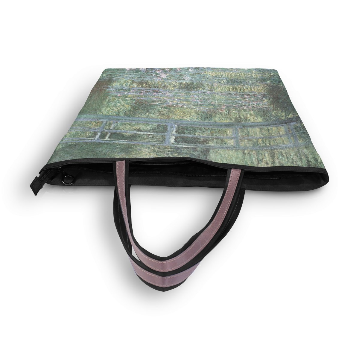 WIHVE Tote Bag Japanese Bridge Water-Lily Pond Monet Shoulder Handbag Travel Beach Bag