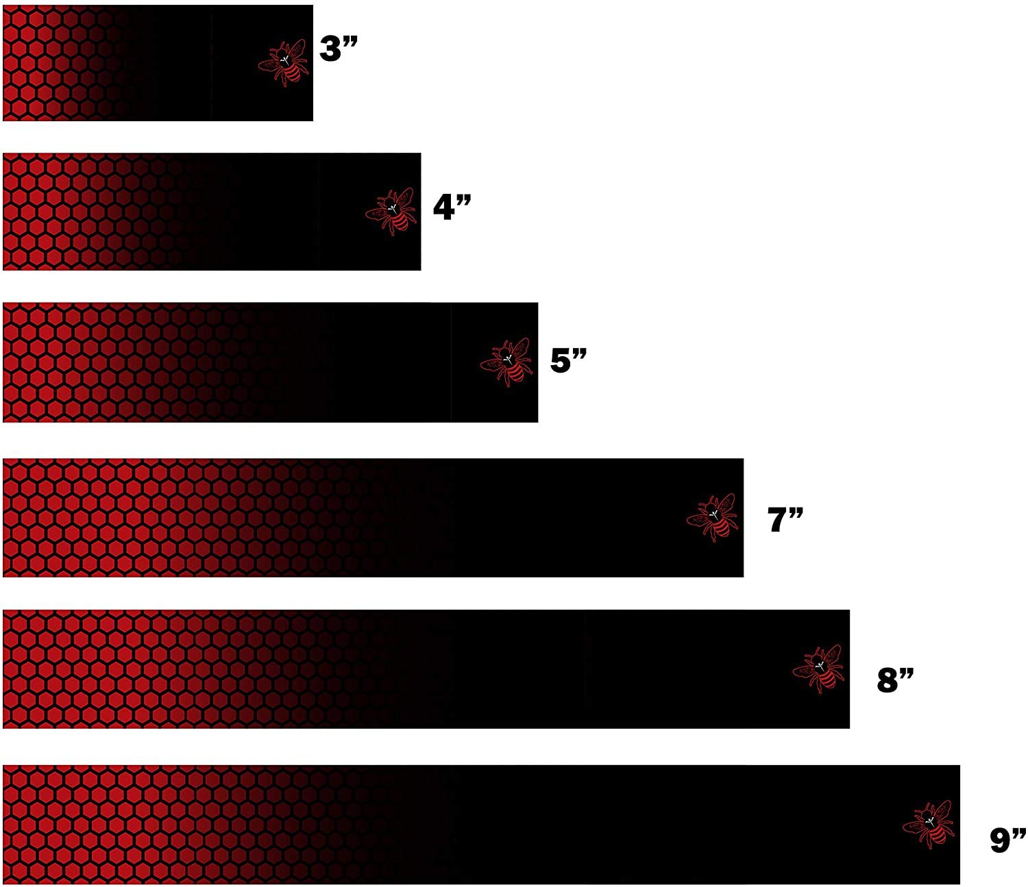 White Water Archery Laminated Honeycomb Red Fade 1 Bee Arrow Wraps 15 Pc Choose Length Width (4, 1)
