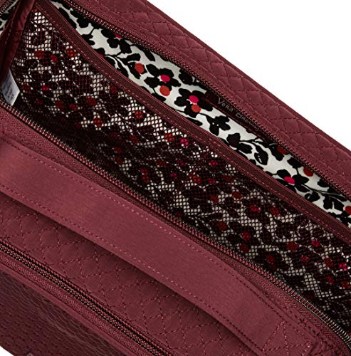 Vera Bradley Women's Microfiber Large Blush & Brush Makeup Organizer Case, Mulled Wine, One Size