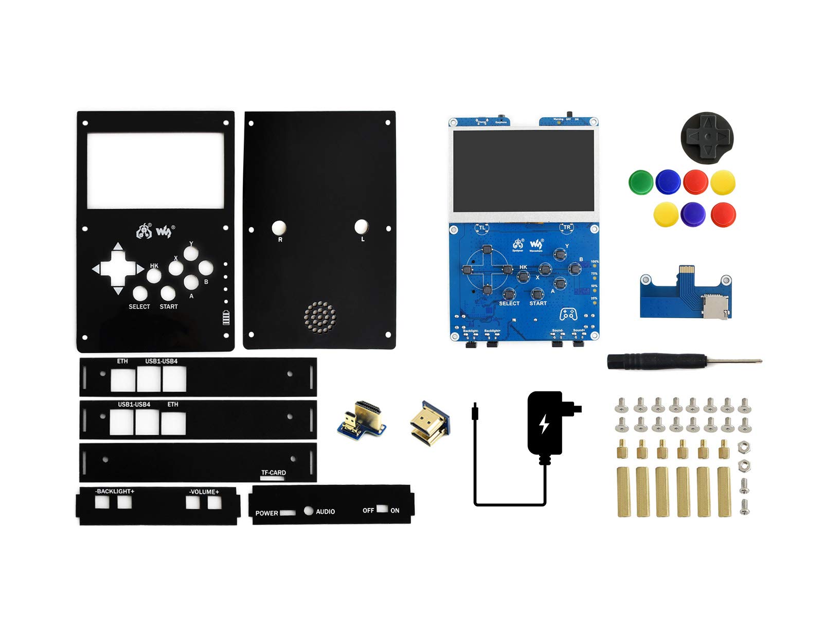 waveshare GamePi43 Accessories Add-ons for Raspberry Pi to Build GamePi43 Portable Retro Video Game Console 4.3inch IPS Display Compatible with Raspberry Pi B+/2B/3B/3B+