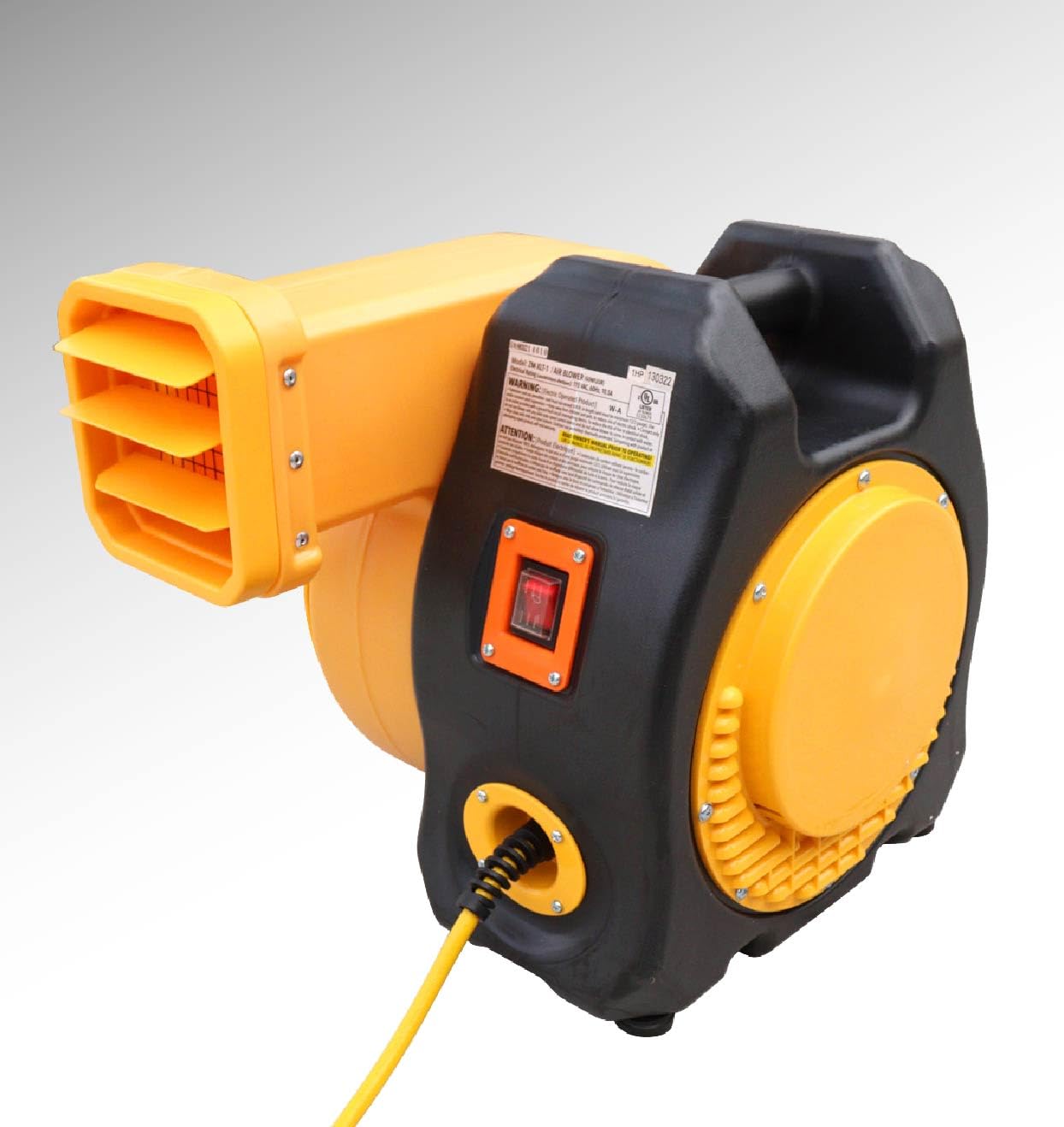 Zoom Blowers XLT 1hp Inflatable Bounce House Blower Fan, Energy Efficient, Commercial Electric Low Amp Draw Air Blower for Inflatables, Water Slide, Bouncy House, or Obstacle Course for Kids