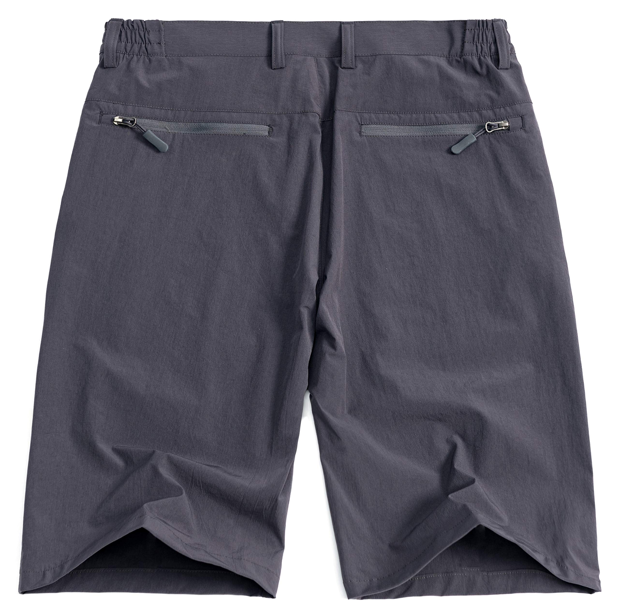 SVACUAM Men's Lightweight Breathable Soft Quick Dry Hiking Shorts(Dark Grey,38)