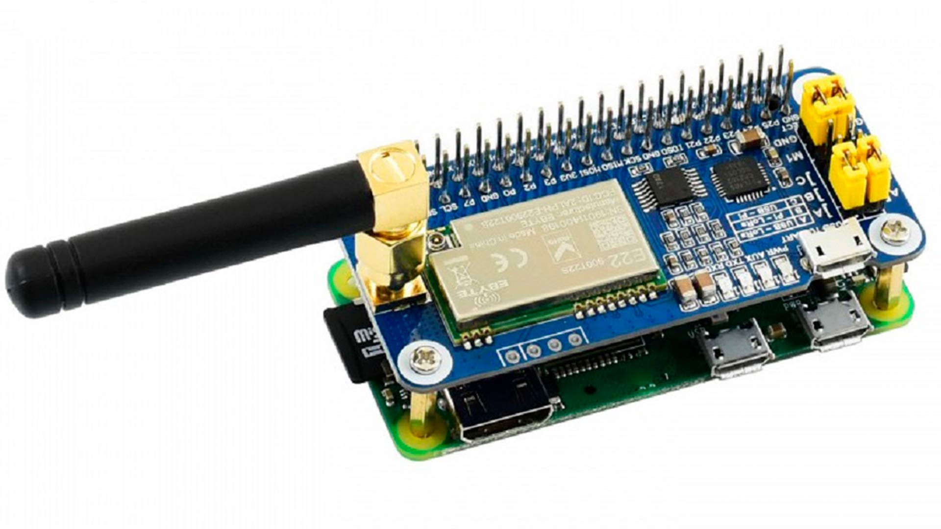 waveshare SX1262 LoRa HAT for Raspberry Pi 915MHz Frequency Band Data Transmission up to 5km Support Auto Repeating to Transmit Longer Wake on Radio Wireless Config Carrier Sensing Communication Key
