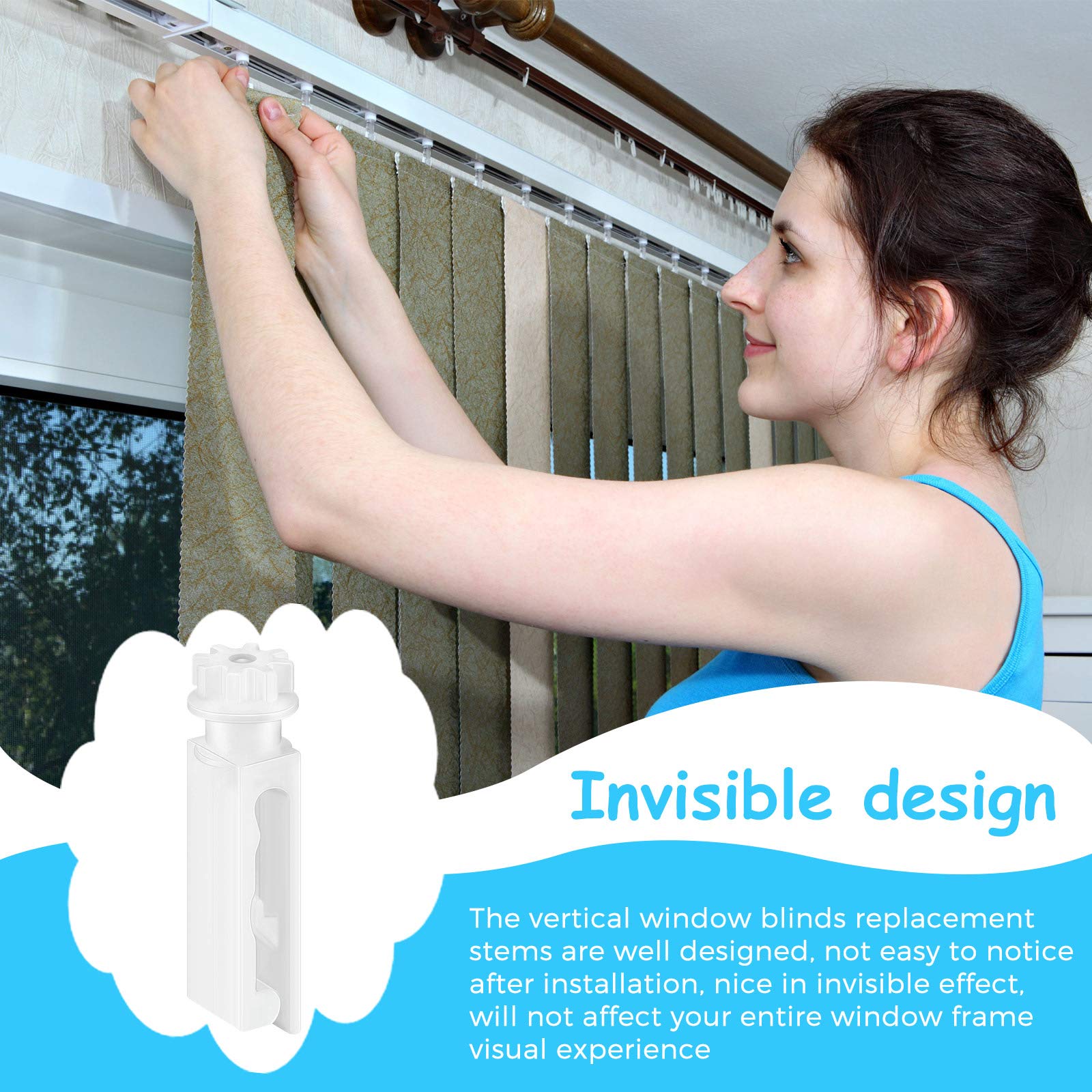 Vertical Blind Repair Tabs and Vertical Blind Stem Replacement Window Blind for Broken and Missing Vertical Blinds Repairing (50 Pieces)
