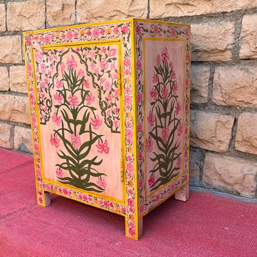 Wooden Beautiful Painted Nightstand Table, Handicraft Bedside Table/Lamp Table/Side Table/Storage Table
