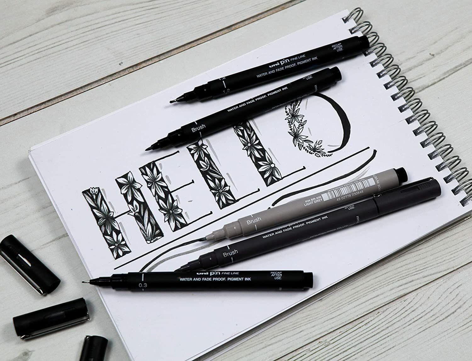 UNI-Ball PIN Drawing Pen FINELINER Ultra FINE LINE Marker 0.05mm Black Ink - [Pack of 3]