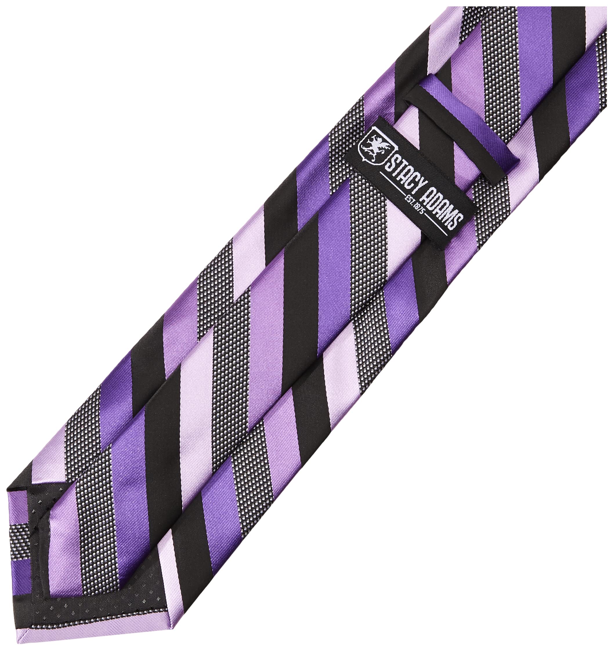 Stacy Adams Men's Microfiber Stripped Tie Set, Purple, One Size