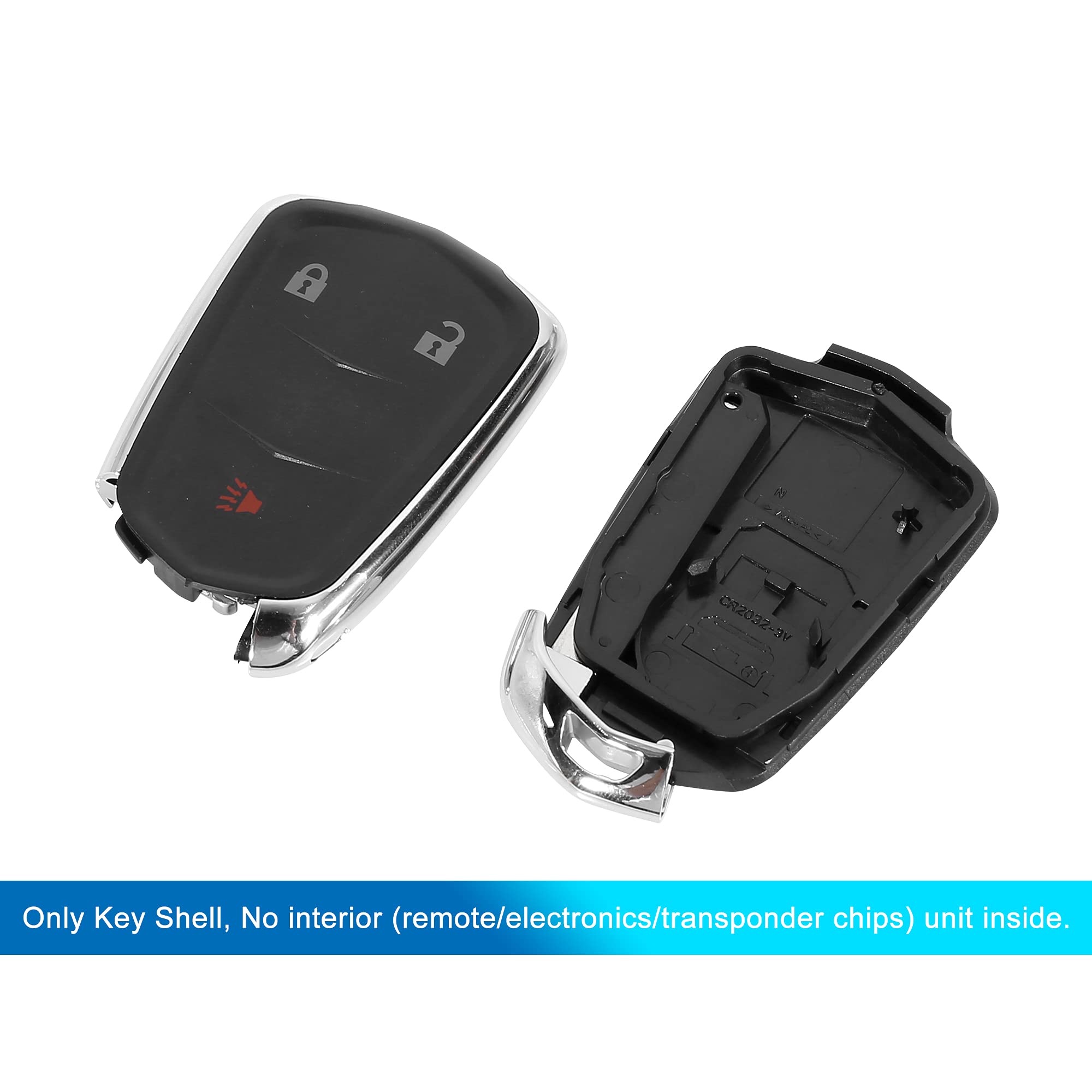 X AUTOHAUX Car Replacement Key Fob Shell Case HYQ2AB for Cadillac SRX 2015-2016 3 Key Button Black