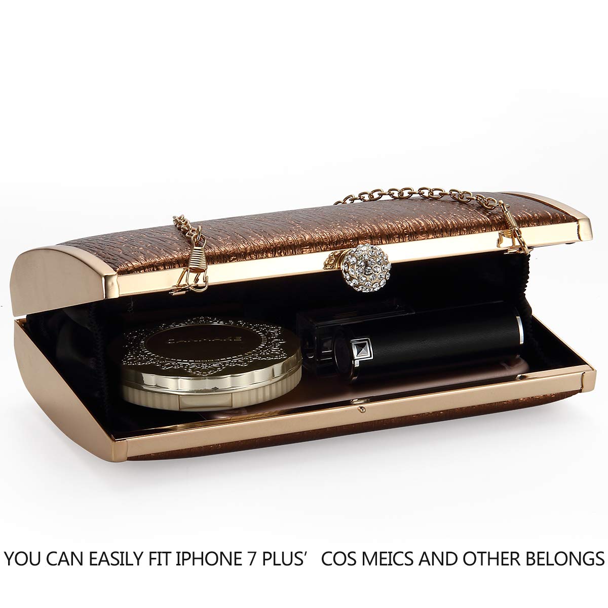 Women Evening Clutch Bags Metal Frame Evening Bag Night Purse Handbag Wedding Prom Party Cocktail Bridal Clutches