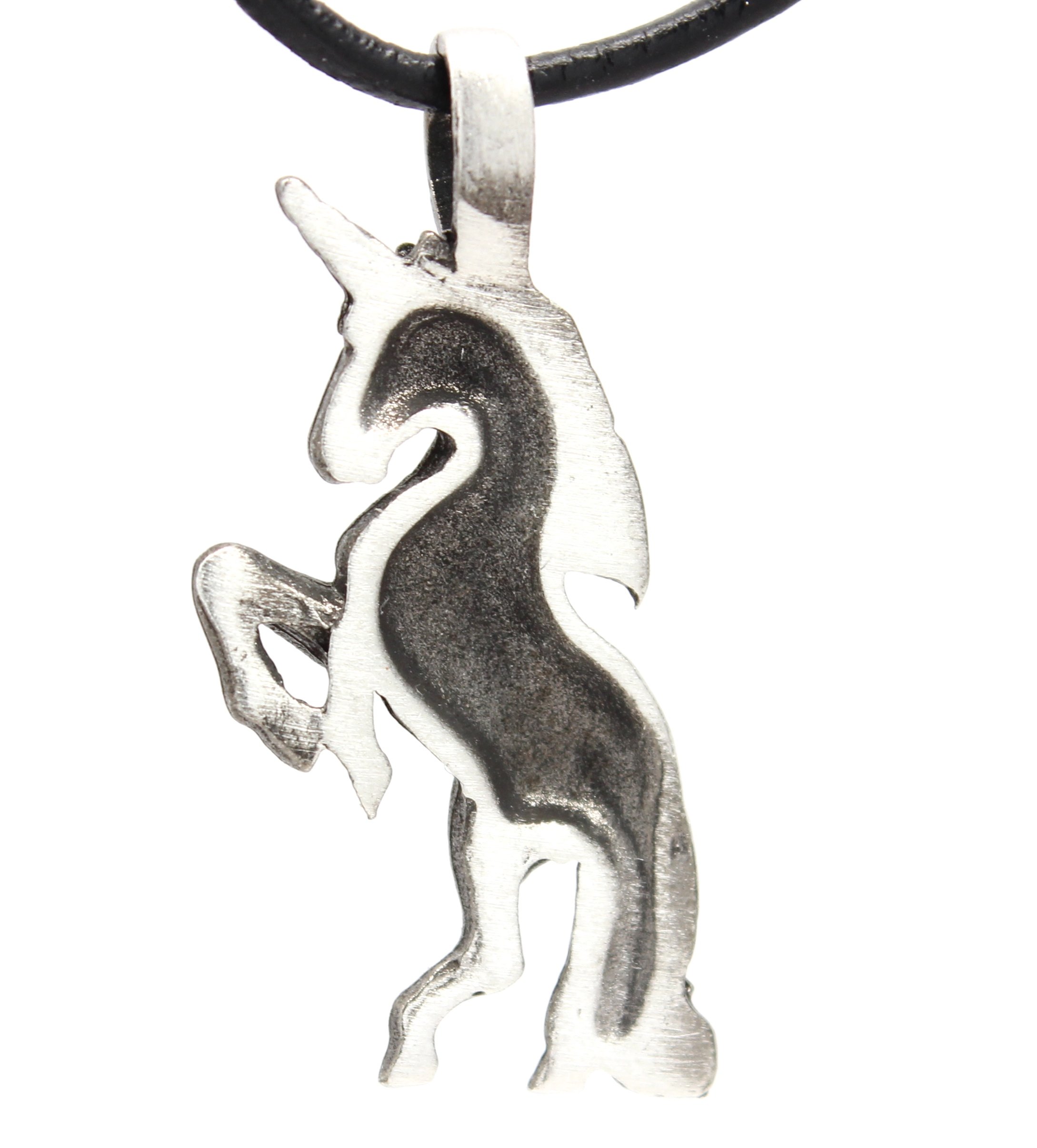 Trilogy Jewelry Pewter Mystical Unicorn Pendant on Leather Necklace