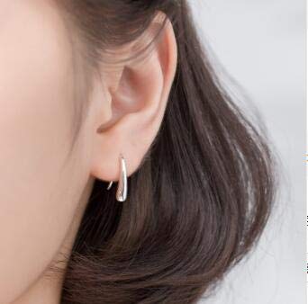 Women Fashion Teardrop Back Earrings,Small Sterling Sliver Plated Classic Dangle Hoop Earring Thread Drop Earrings