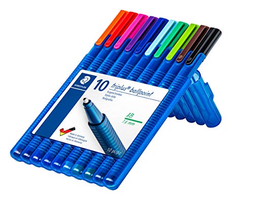 STAEDTLER 437 XBSB10 Triplus Ballpoint Pen - Multi-Colour (Pack of 10)