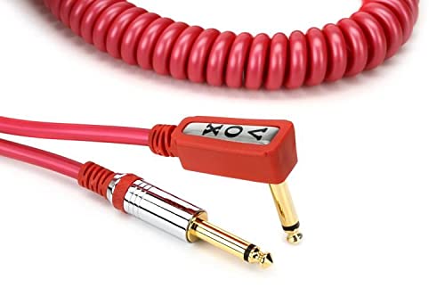 VOX VCC090 Red Coiled 1/4" Cable with Mesh Bag, 29.5'