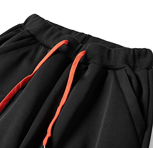 WOCACHI Mens Patchwork Tracksuit Xmas Black Red White Color Block Hooded Sweatshirt Drawstring Sweatpants Sets Zipper Jackets Sports Suit 2022 Summer Outdoor Under 20 Dollars 2PCS Sets