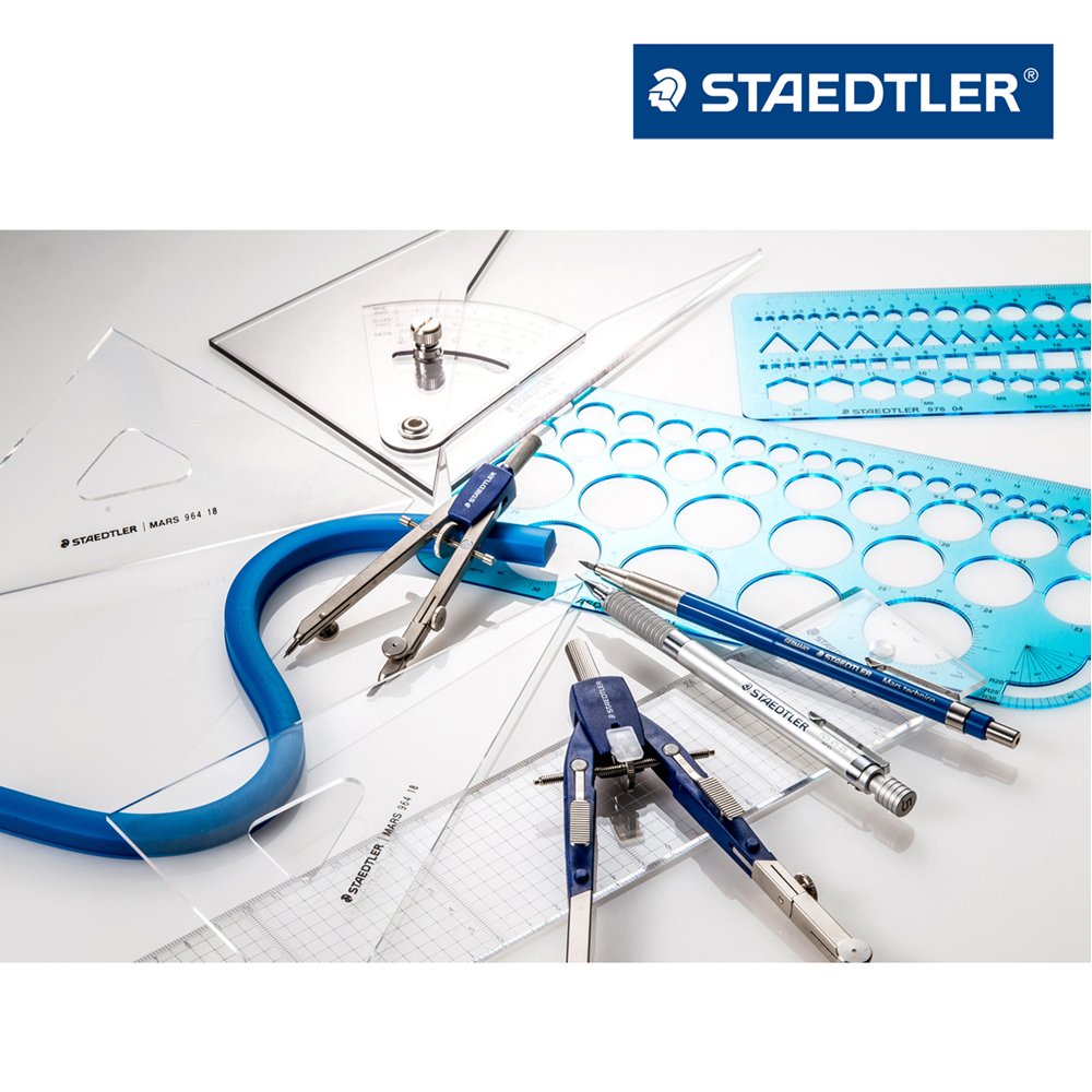 STAEDTLER Mars Professional 555 Compass Set with Lead Part, Extension Bar, Technical Pen Adapter, Universal Adapter and Spares Box