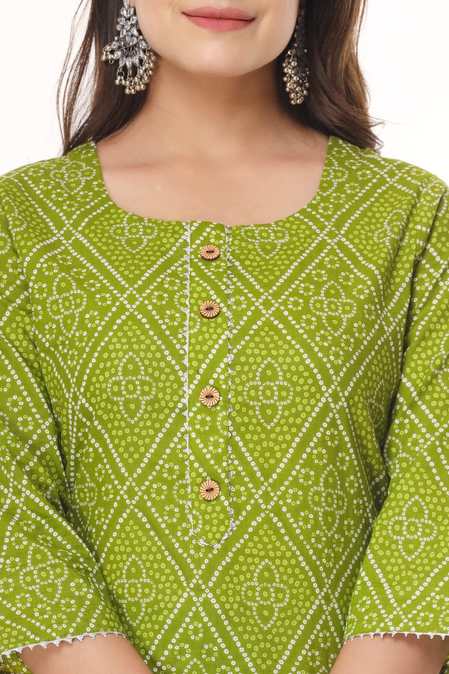 Vihaan Impex Indian Green Kurti Set for Women with matching Pant