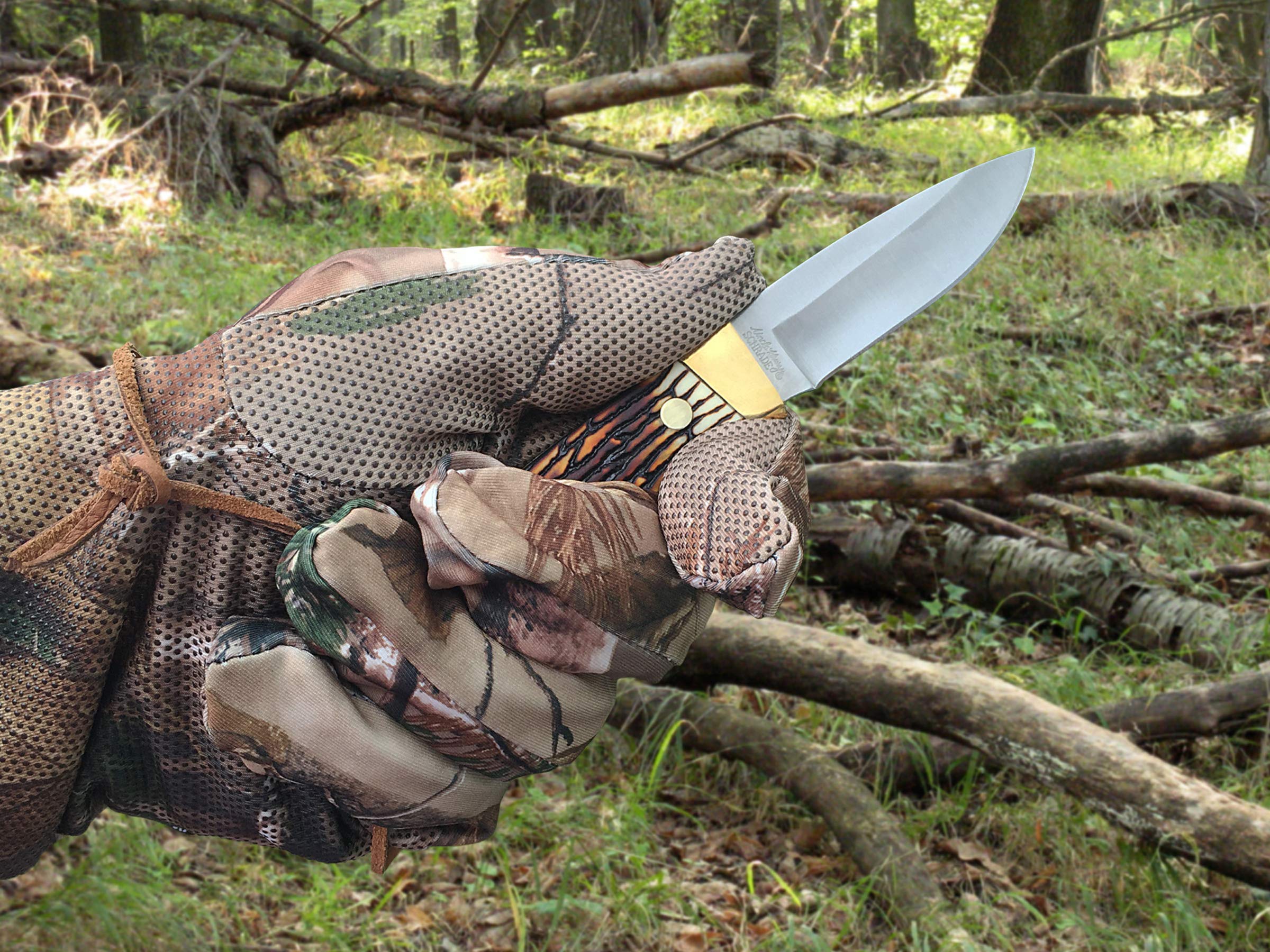 Uncle Henry PH1N Pro Hunter 8.1in 7Cr17MoV High Carbon S.S. Full Tang Fixed Blade Knife with 3.6in Blade and Staglon Handle for Outdoor, Hunting and Camping