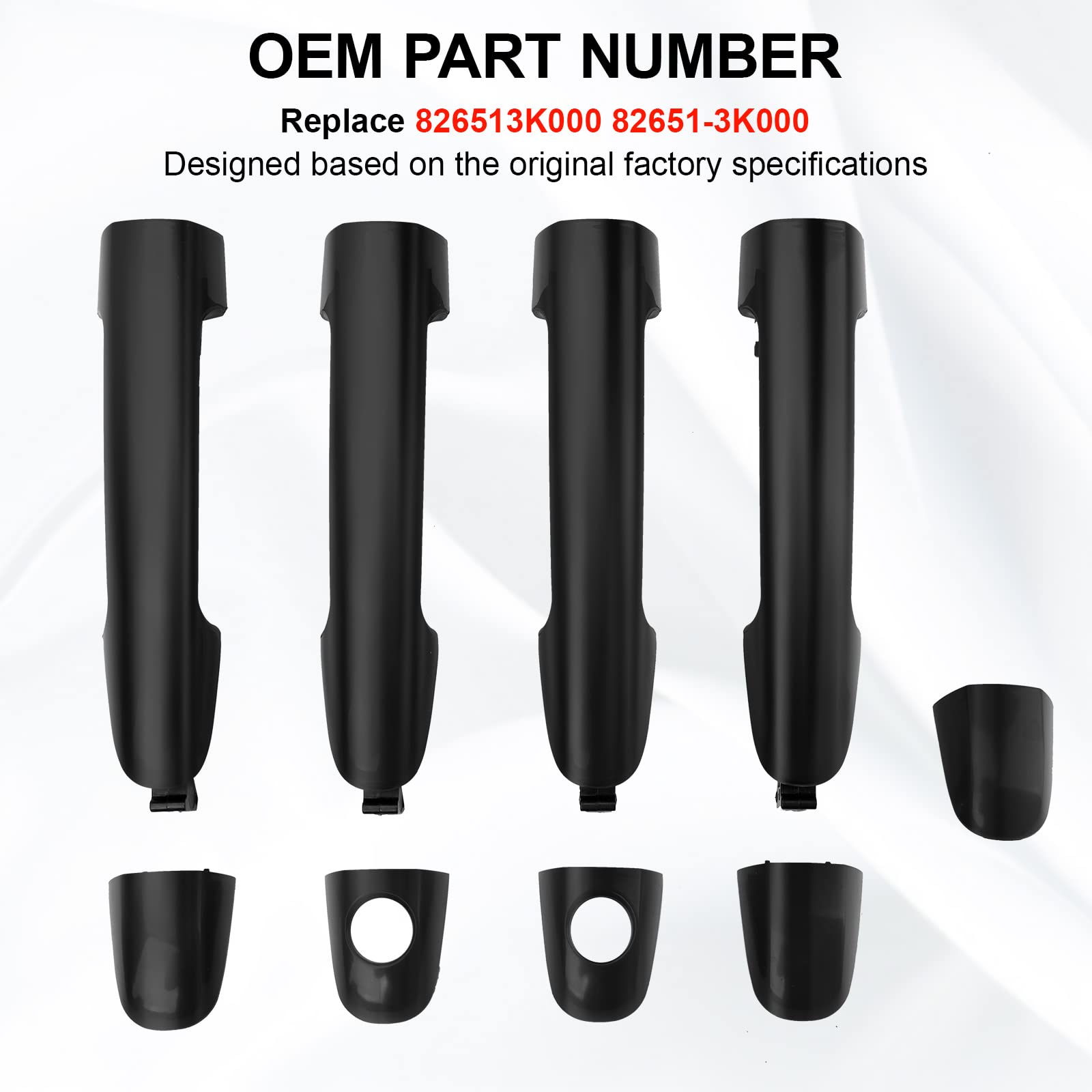 Tutor Auto 4Pcs Exterior Door Handle Compatible with Hyundai Sonata 2005 2006 2007 2008 2009 2010 Replace 82651-3K000 826513K000 for Front Rear Passenger Side Driver Right Left Side