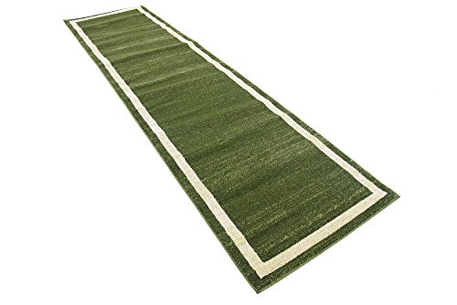 Unique Loom Del Mar Collection Area Rug - Maria (2' 7" x 10' Runner, Green/ Ivory)