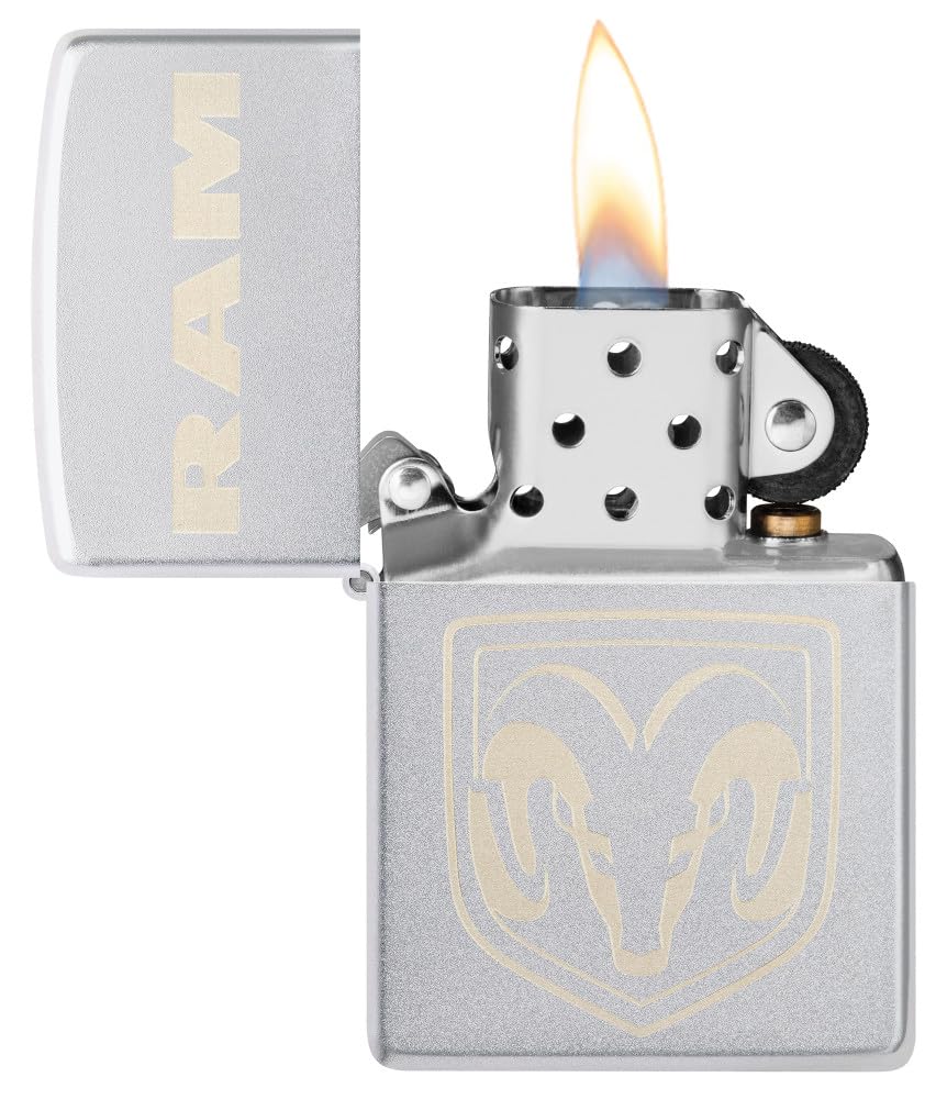 Zippo RAM Satin Chrome Pocket Lighter