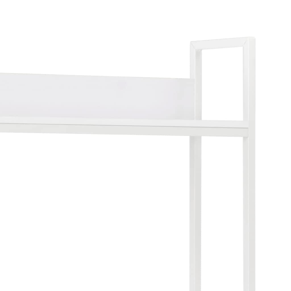 vidaXL Computer Desk, Office Table with Metal Frame, Home Writing Desk with Storage Shelf, Monitor Standing Desk, Industrial Style, White