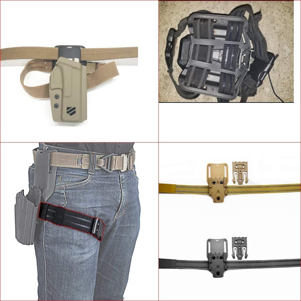 Tactical Leg Strap for Gun Holster 2 Pack Thigh Belt for Drop Leg Holsters Knife 1.5in/36mm EDC Leg Hanger for Universal Belt Loop Men Women Outdoors Hunting Elastic Nylon