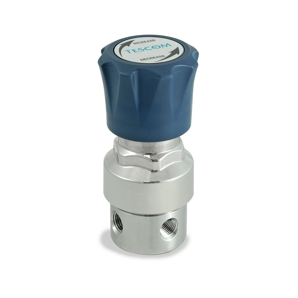 TESCOM SG165152V SG1 Single-Stage Pressure Regulator, SST Body/Diaphragm, 0-250 PSIG Out, Teflon Seals, 5 Port, 0.2 CV, 1/4" NPTF