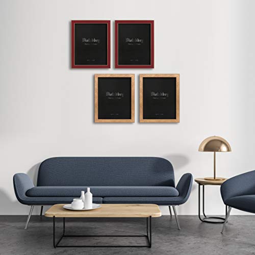 VIOLABBEY 8x10 Picture Frames Set of 4, Colorful Photo Frame of Modern Style, High Definition Tempered Real Glass, Wall Mounted or Tabletop Display (Gold+Red)