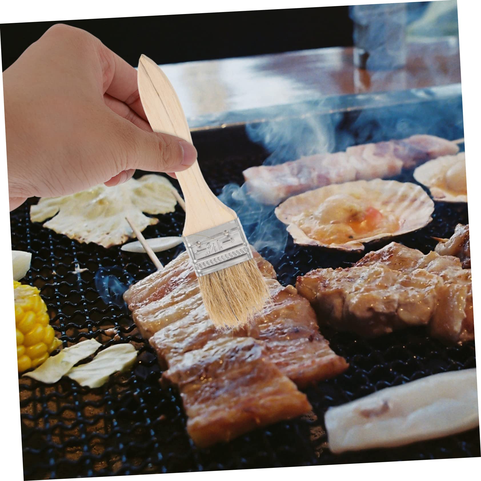 Yardwe 5 Sets Barbecue Tool Set Outdoor Barbecue Tools BBQ Grill Accessories Grilling Skewers Food Tong BBQ Grill Portable Grill Utensils Multifunction BBQ Needle Stainless Steel