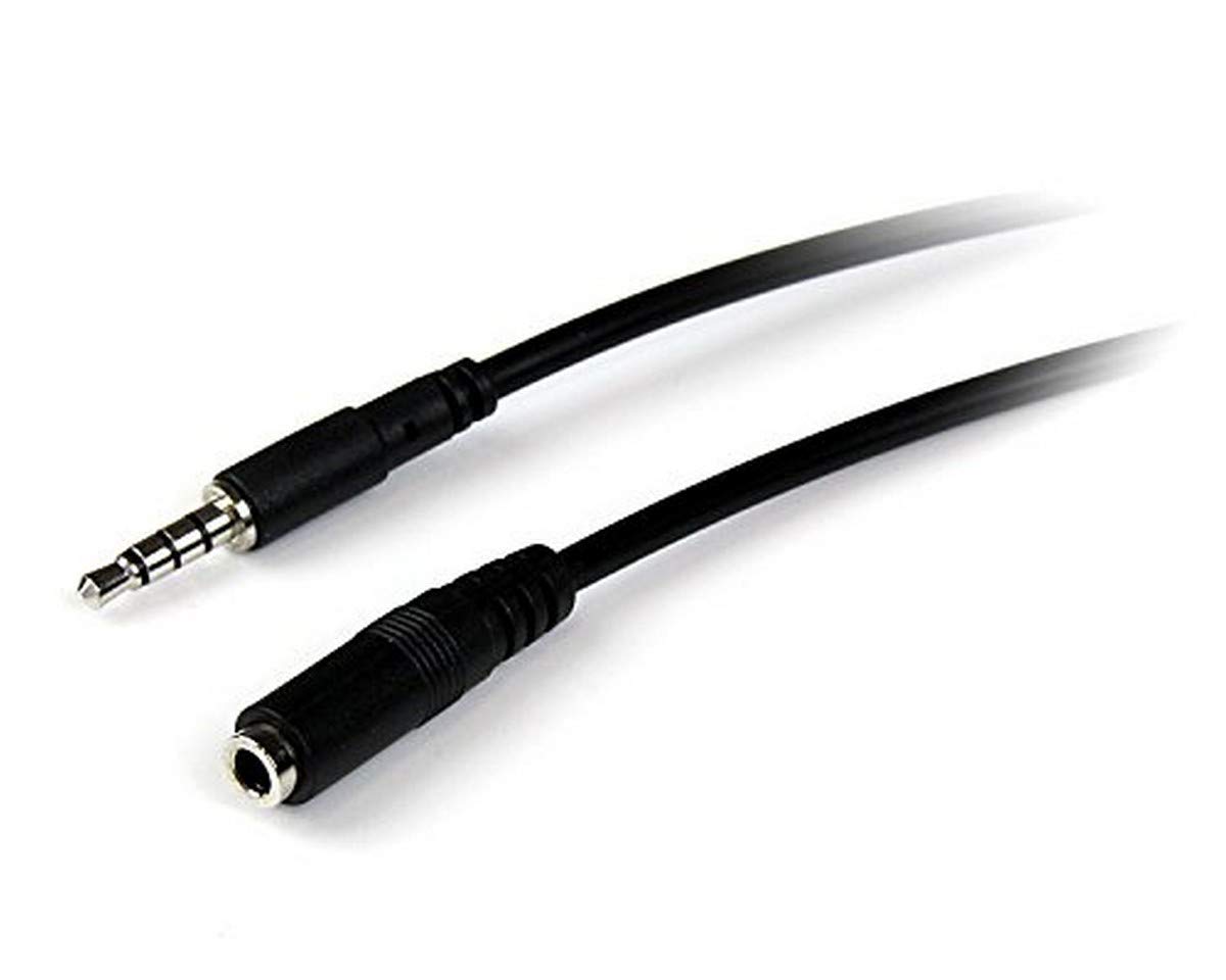 StarTech.com 1m 3.5mm 4 Position TRRS Headset Extension Cable & StarTech.com Headset Adapter, Microphone and Headphone Splitter - Black