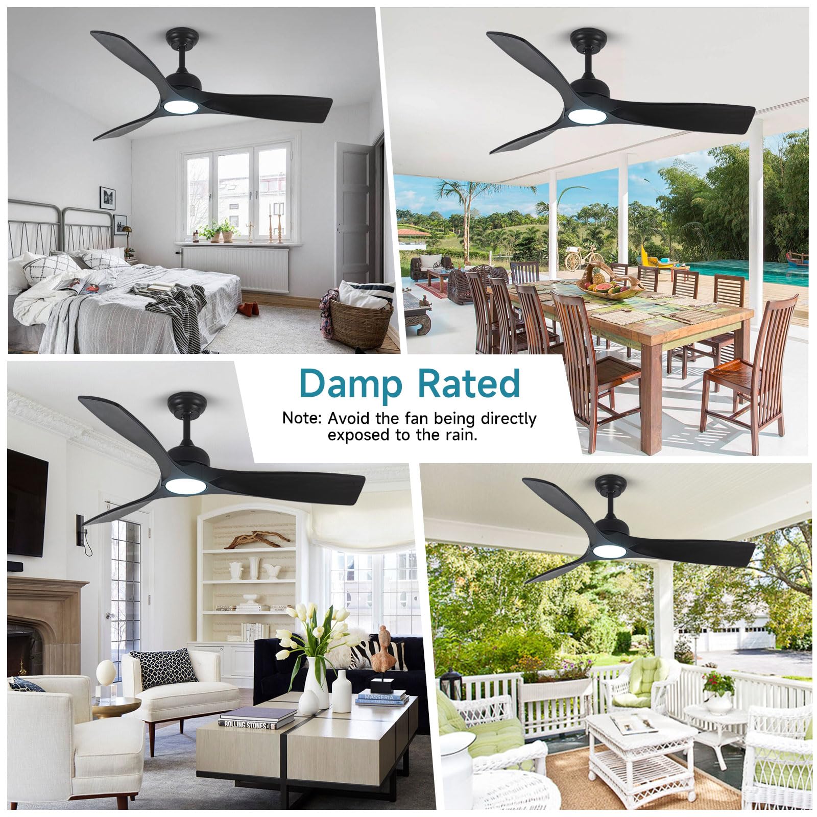 YCGU 36 Inch Farmhouse Ceiling Fan with Light, Rustic Caged Ceiling Fan Lighting, Industrial Chandelier Ceiling Fan with 3 Retractable Blades for Patio Living Room Kitchen, 6 Speed Reversible Timing