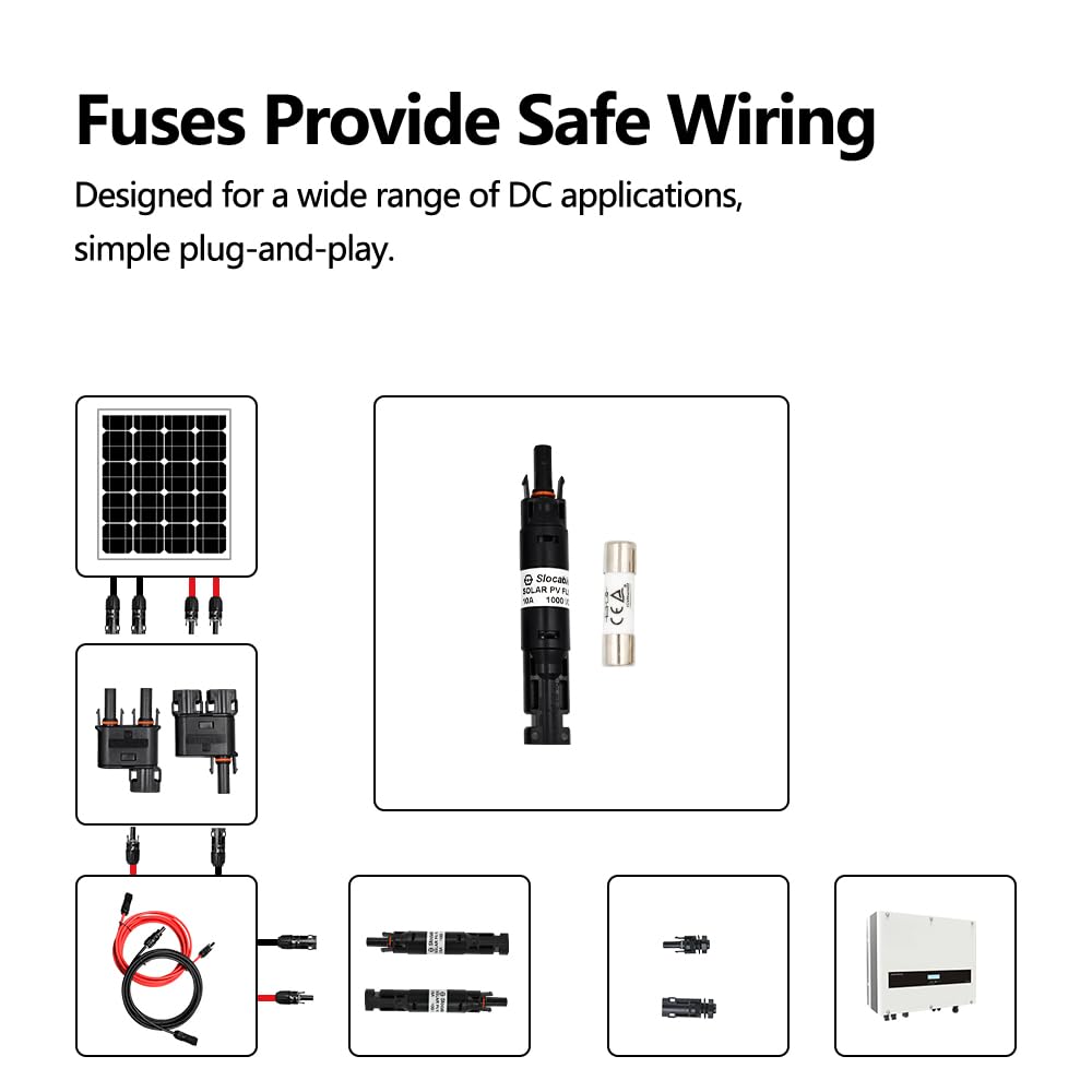 Witproton 30A Solar in-line Fuse Holder, IP68 1000V for Solar Panel and Inverter in Photovoltaic System, Male and Female Connector with 1 Fuse