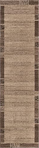 Unique Loom Del Mar Collection Area Rug - Sarah (2' 7" x 10' Runner, Dark Beige/ Brown)