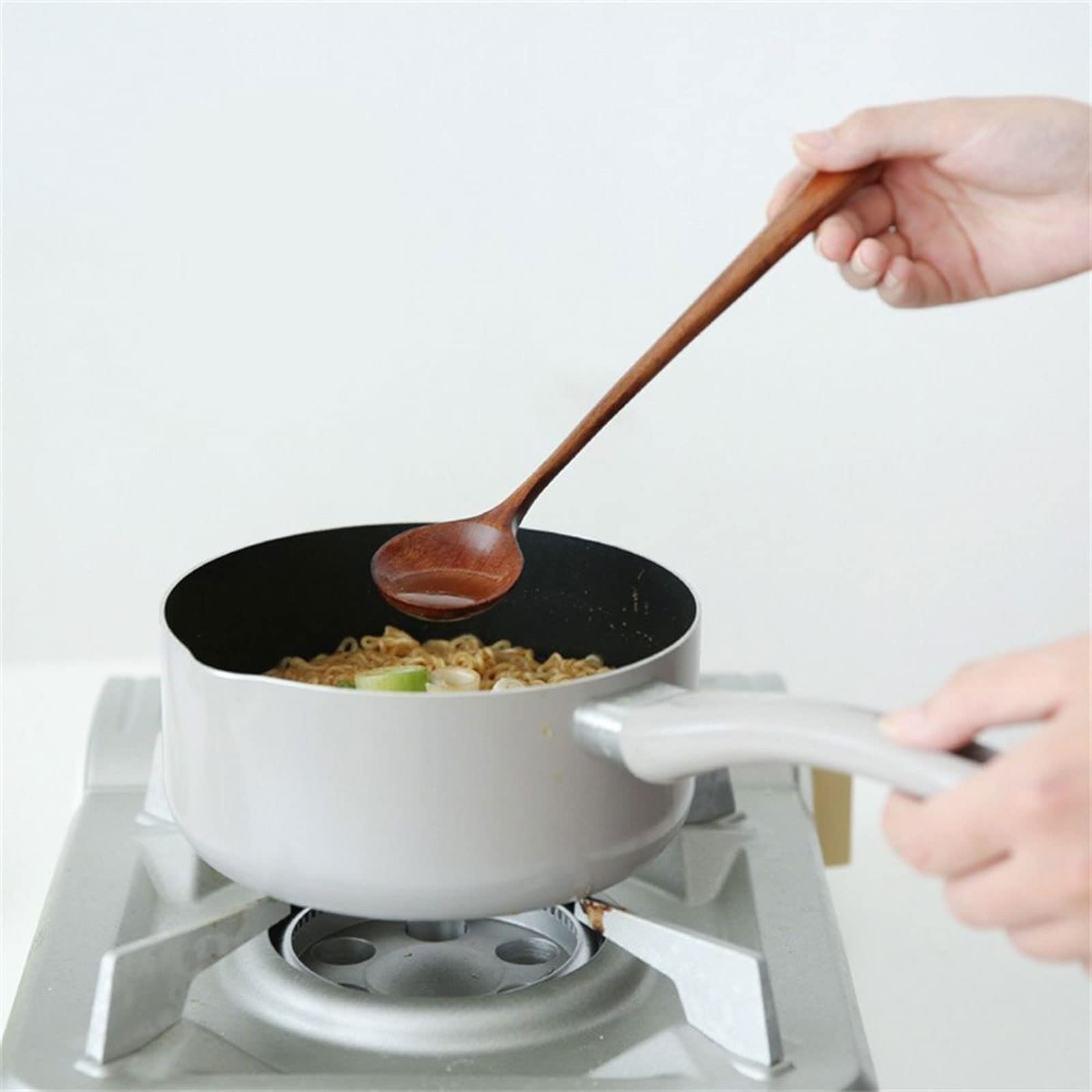 TAKESH Soup Spoon Wooden Spoon Soup Spoon and Fork Eco Friendly Products Tableware Natural Ellipse Ladle Spoon Set Spoons for Cooking