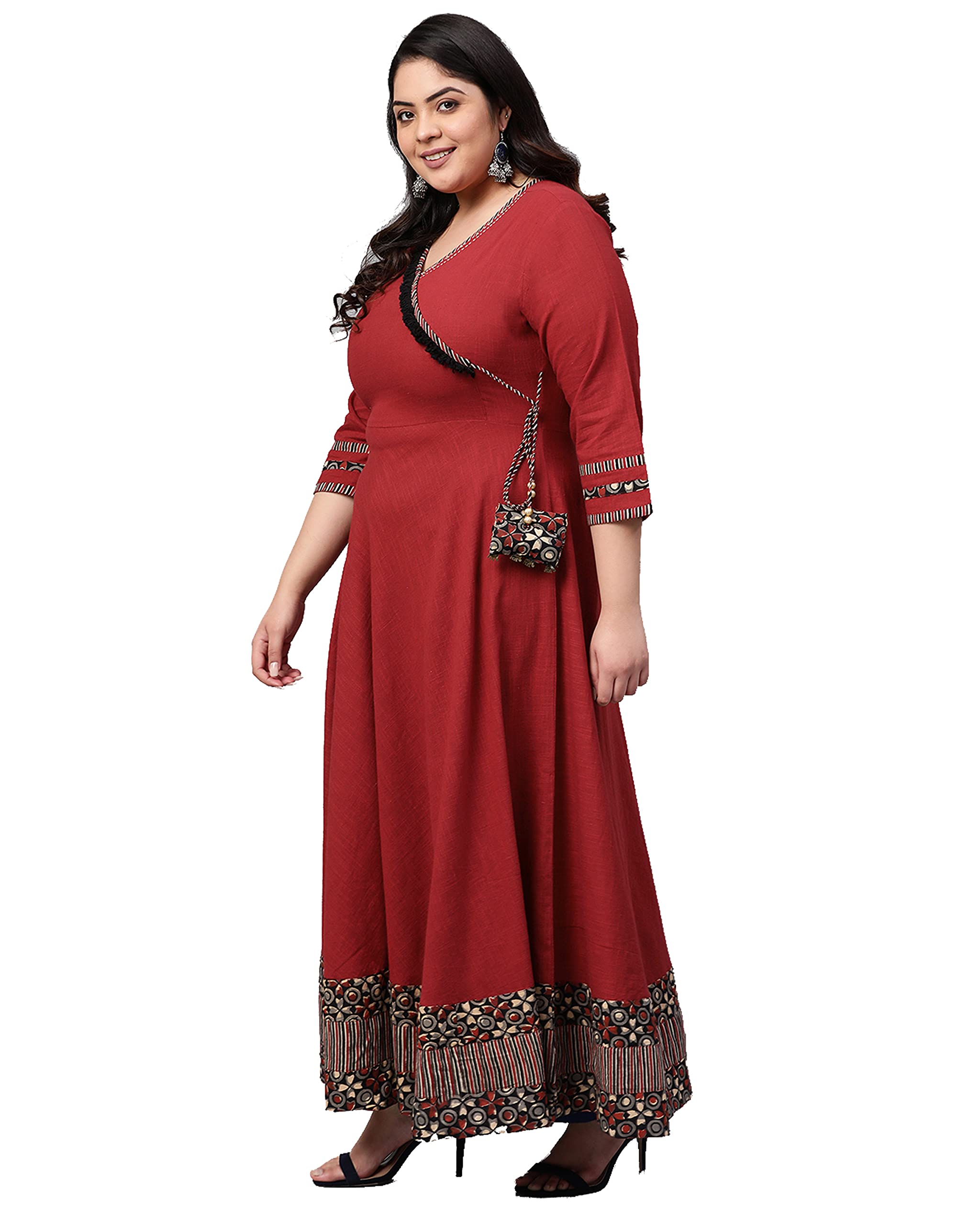 Yash Gallery Women's Indian Anarkali Kurtis for Women (Maroon)