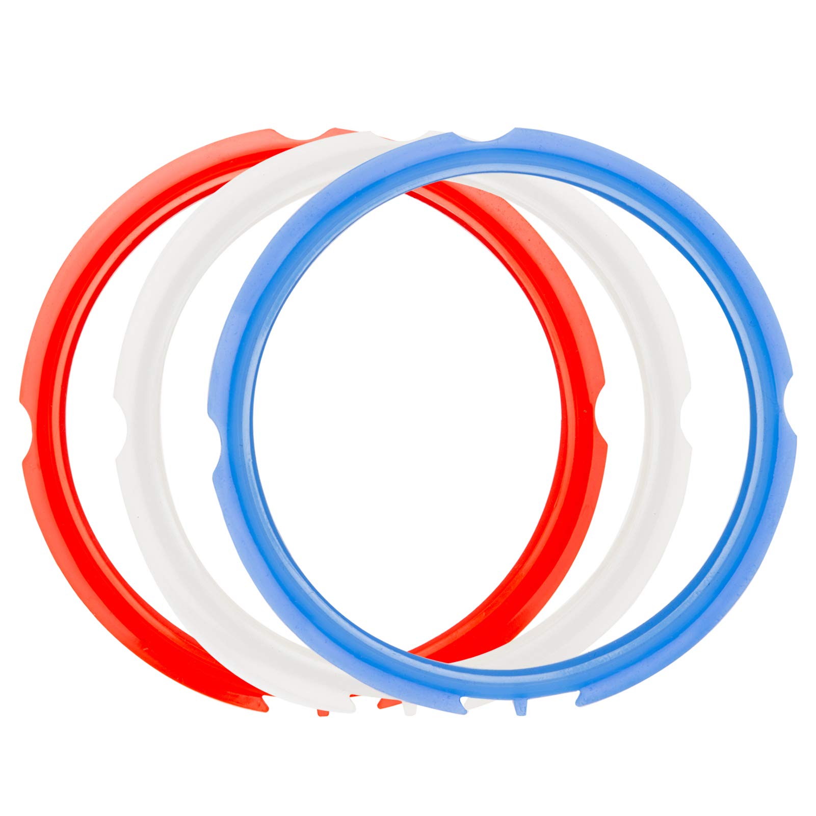 ZLR 3 Packs Silicone Sealing Ring for Instant Pot 3 Quart Color, Fits IP-DUO Mini 3qt, IP-LUX Mini 3 qt, IP DUO Plus 3Qt BPA Free (Red/Clear/Blue, 3)