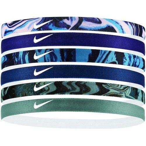 Women's Nike Printed Headbands Assorted 6PK Habanero Red/Gunsmoke/Grand Purple Size One Size