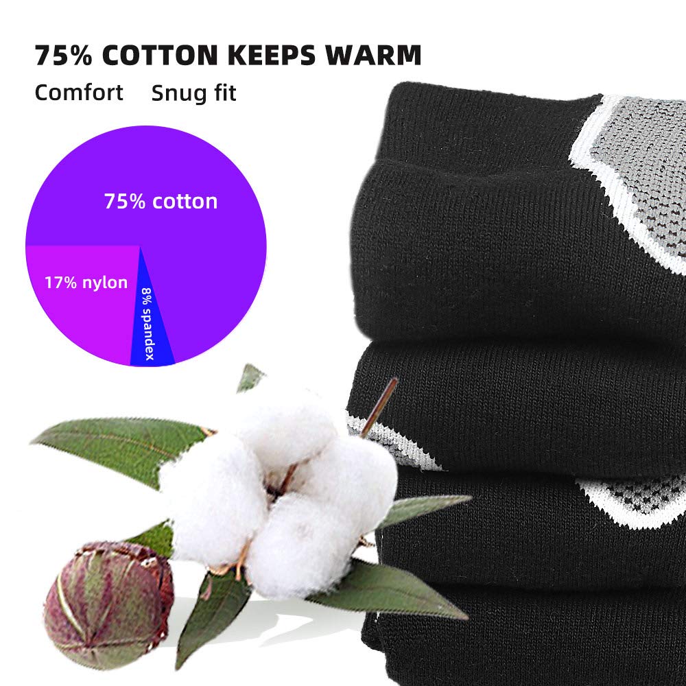 ZEPOHCK [2 Pairs Winter Thicken Sports Ski Socks, Calf Compression Thermal Socks for Men and Women