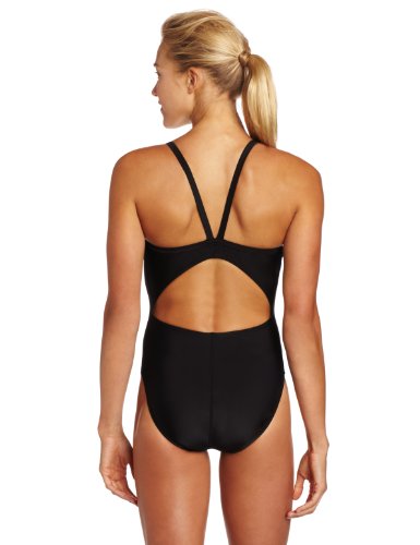 The Finals Women's Xtra Life Lycra Solid Butterfly Back Swimsuit, Black, 22