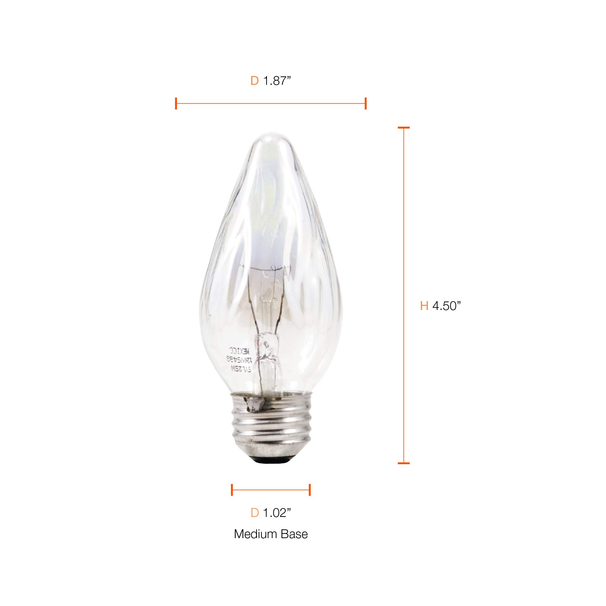 SYLVANIA F15 Décor Incandescent Light Bulb, 25W, Iridescent Finish, 205 Lumens, Medium Base, 120V - 2 Pack (13821), Warm White