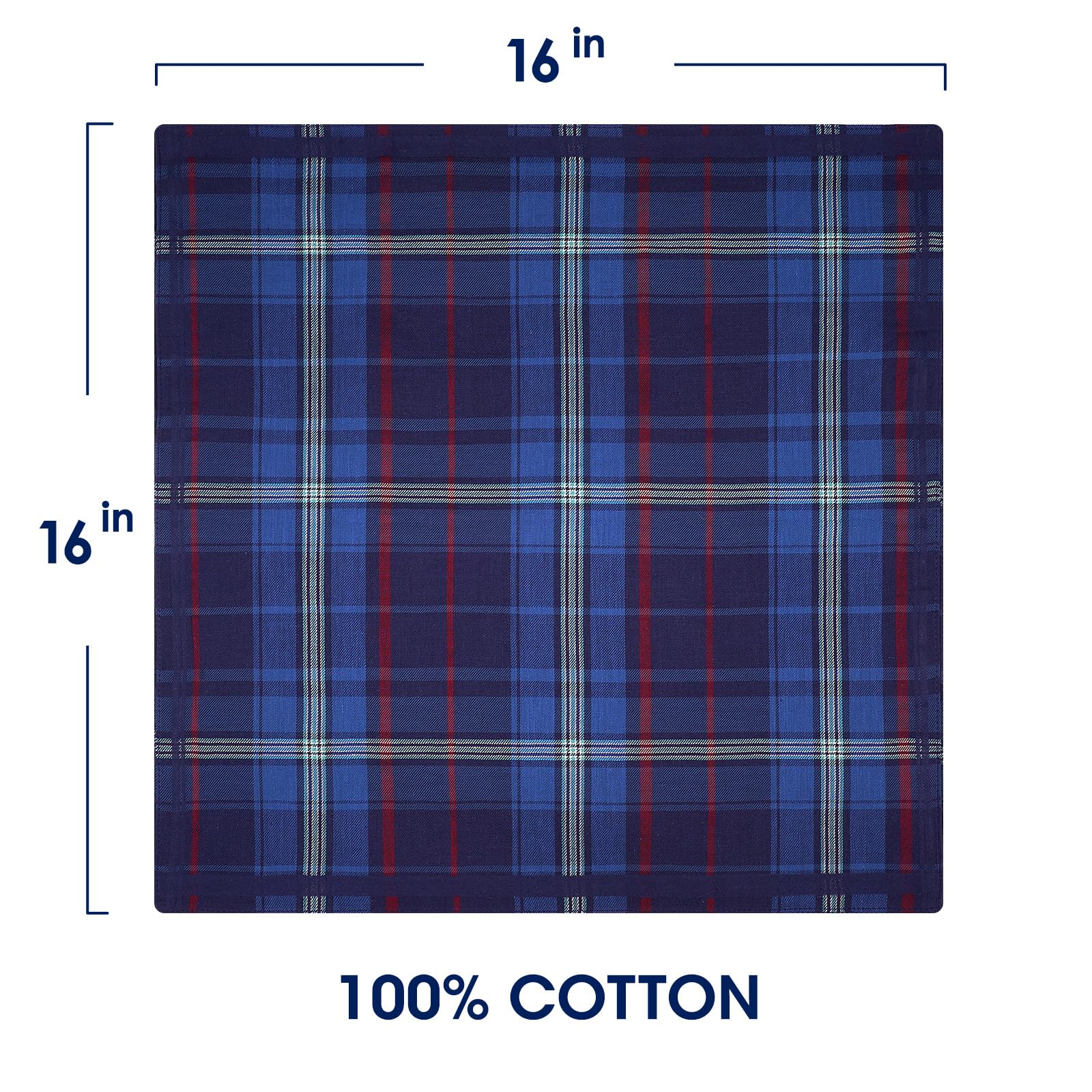 Zenssia Pure Cotton Men's Soft Handkerchiefs Assorted Color Pack of 6 Gift Set