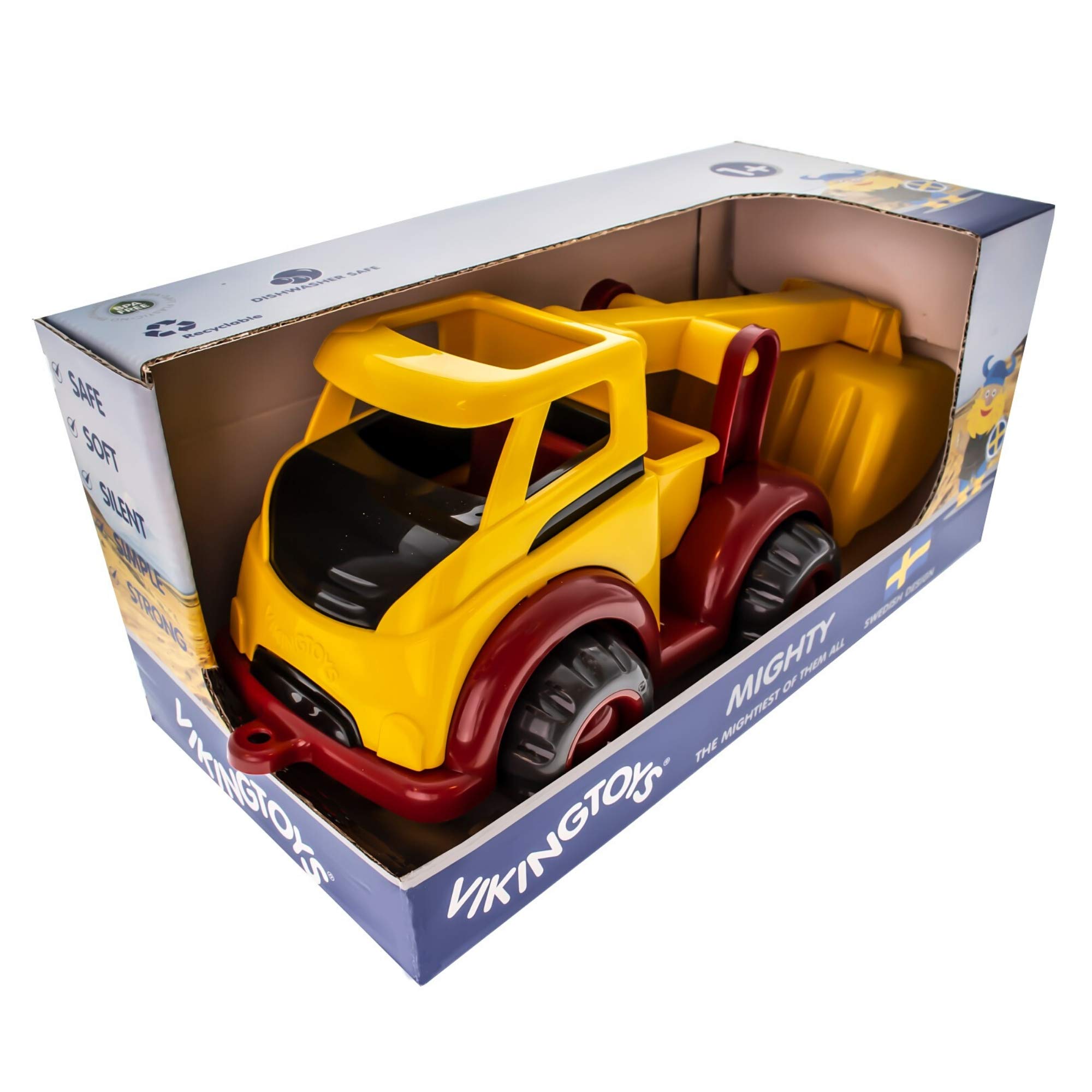 Viking Toys Mighty Digger Truck - Large 11" Toy Construction Vehicle with Working Scooper, for Kids Ages 1 Year and Up