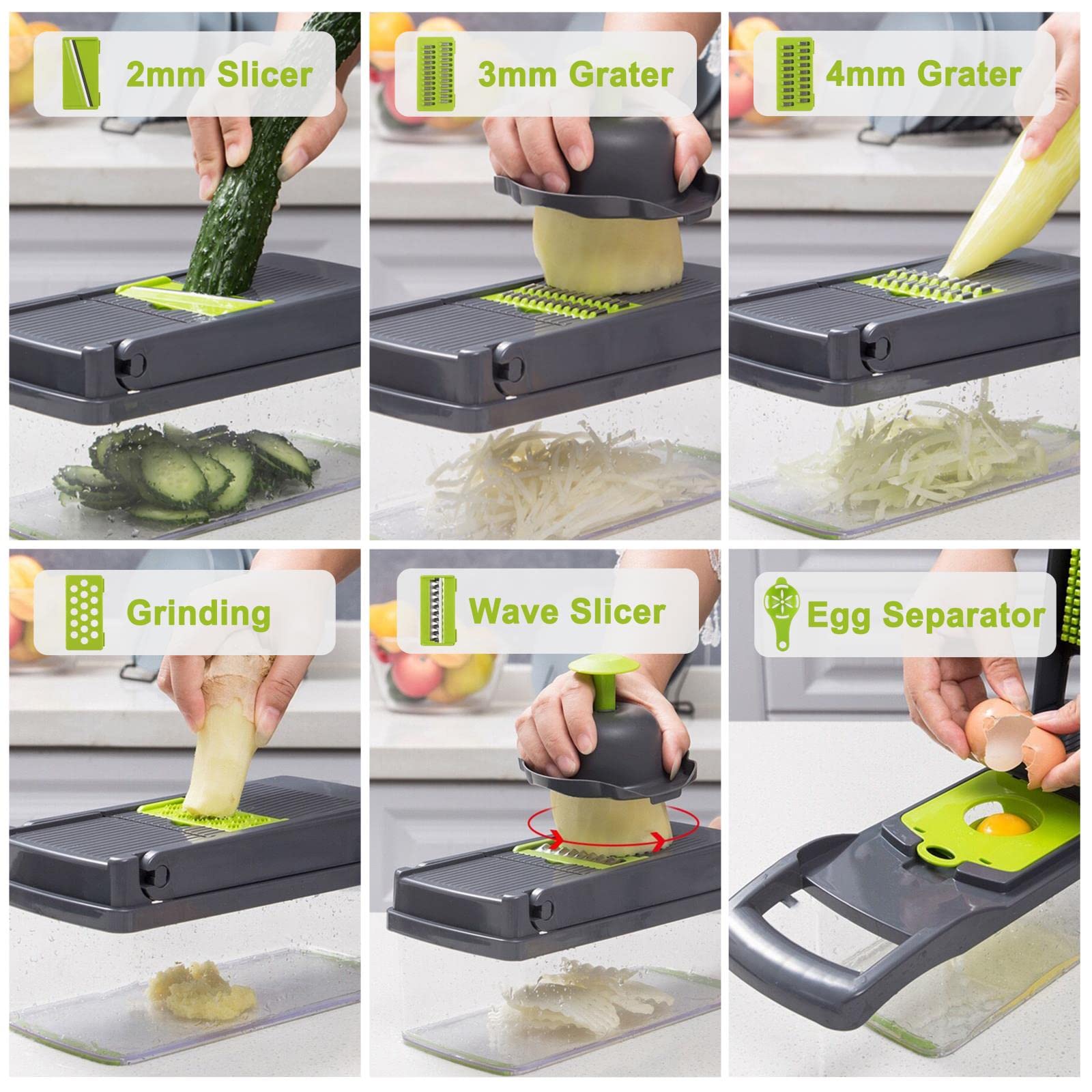 Upgrade 14-in-1 Large and Safe Chopper Vegetable Cutter,Onion Chopper,Veggie Chopper,Chopper,Food Chopper,Food Chopper Manual Hand,Vegetable Slicer,Vegetable Chopper,Kitchen Gadgets,Vegetable Cutter