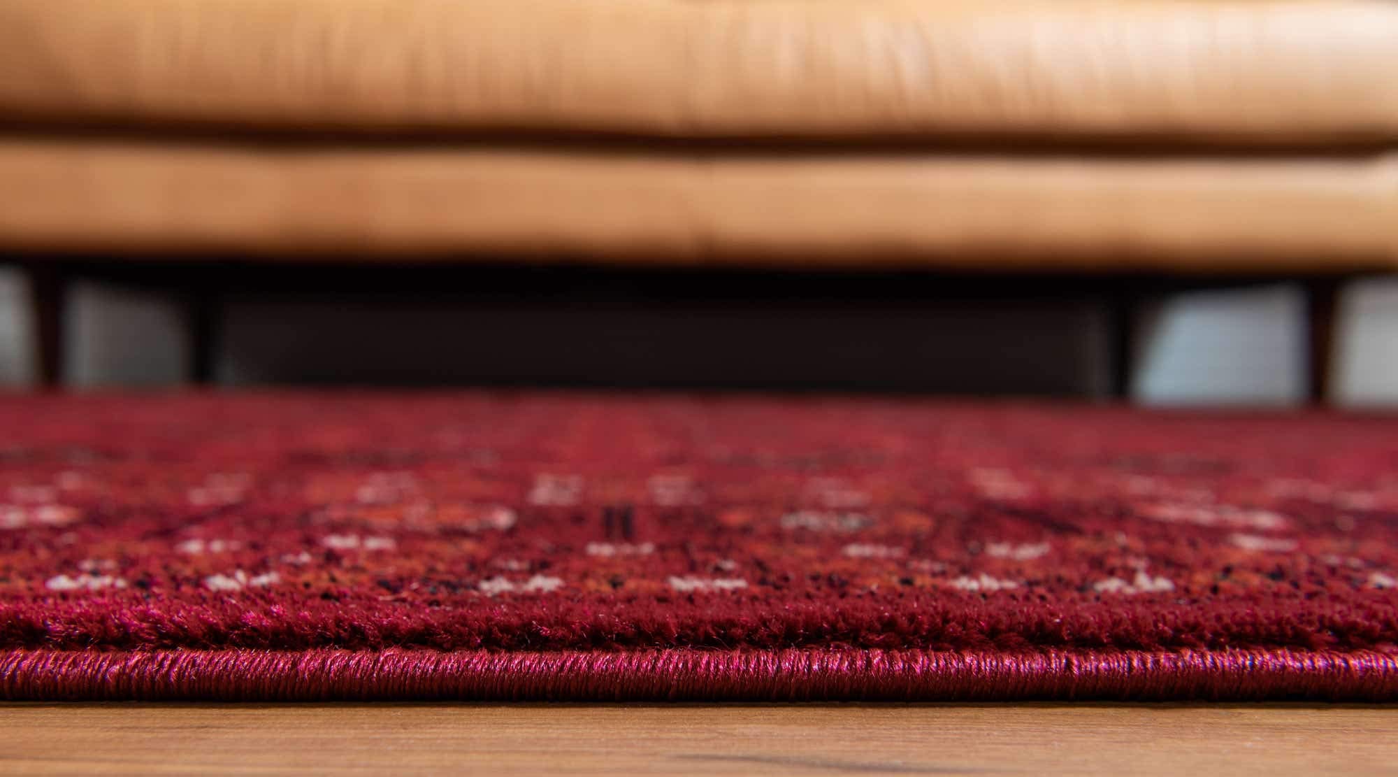 Unique Loom Tekke Collection Over-Dyed Saturated Traditional Torkaman Area Rug, 8 ft x 11 ft, Red/Burgundy