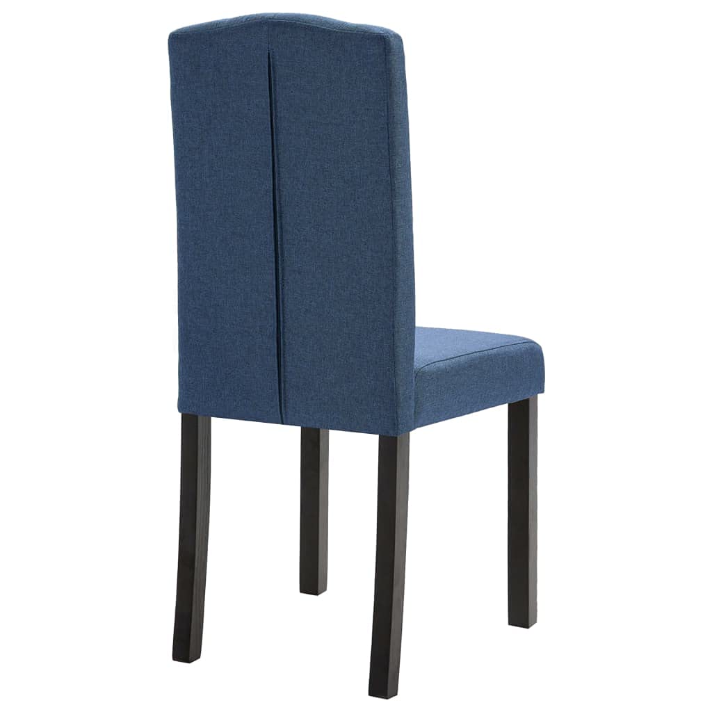 vidaXL Dining Chairs 4 Pcs, Side Chair with Solid Wood Legs, Upholstered Fabric Accent Chair for Home Kitchen Living Room, Blue Fabric