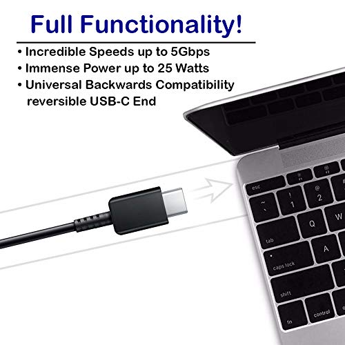 Works by VOLT PLUS TECH Original 10ft USB-C Cable Compatible with Your Sony WF-1000XM3 with Fast Charging and Data Transfer. (Black 3M)