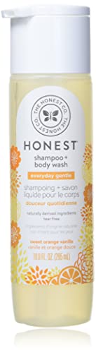 The Honest Company Perfectly Gentle Sweet Shampoo and Body Wash with Naturally Derived Botanicals, Orange Vanilla, Chamomile, 10 Fl Oz
