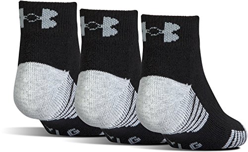 Under Armour Youth Heatgear Tech Low Cut Socks, 3-Pairs , Black , Small