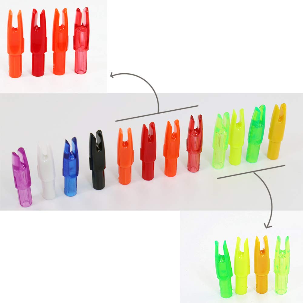 Zhan Yi Arrow Nocks 0.246 inch Inside Diameter Inserts 6.20mm 60 Pack for Archery Standard Size(0.244" to 0.246") Arrows (Clear Red)