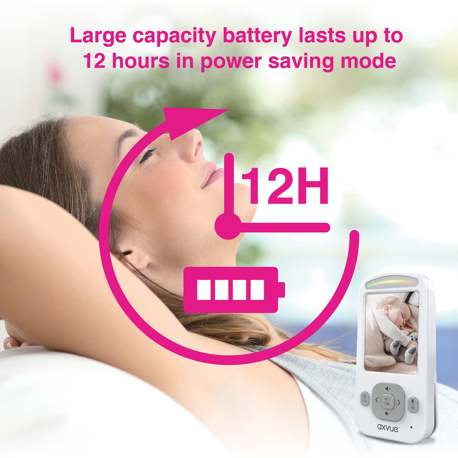 Video Baby Monitor, Fabulous Vertical Screen, Slim-Designed Handheld, Extra Long Range, Secure Wireless Technology, Camera Built-in Auto Night Vision, Temperature Alert
